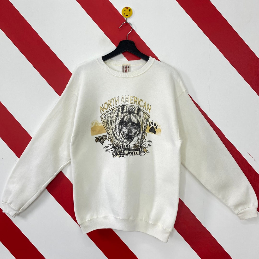 Vintage 90s Timber Wolf Sweatshirt Wolf Crewneck Alaska National Park ...