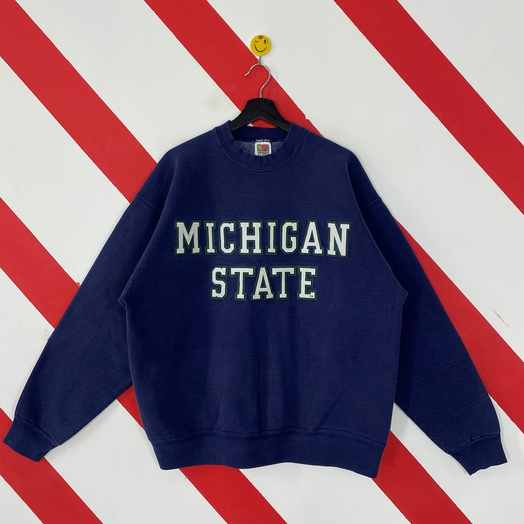 Vintage 90s Michigan State University Sweatshirt Michigan Crewneck ...