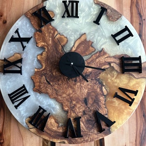 Eye Catching Epoxy Olive Wood 3D Clock - Etsy