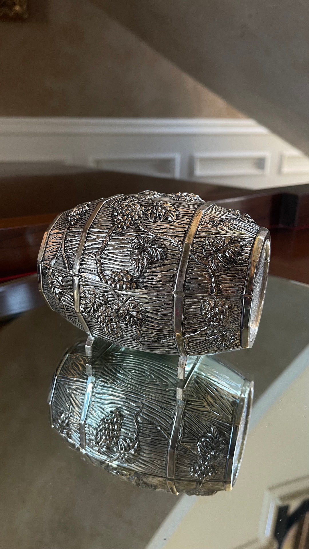Ornate Vintage Wine Barrel Metal Jewelry Box - Etsy
