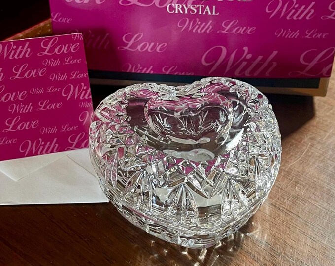 Waterford Crystal With Love Heart Covered Jewelry Trinket Box New in ...