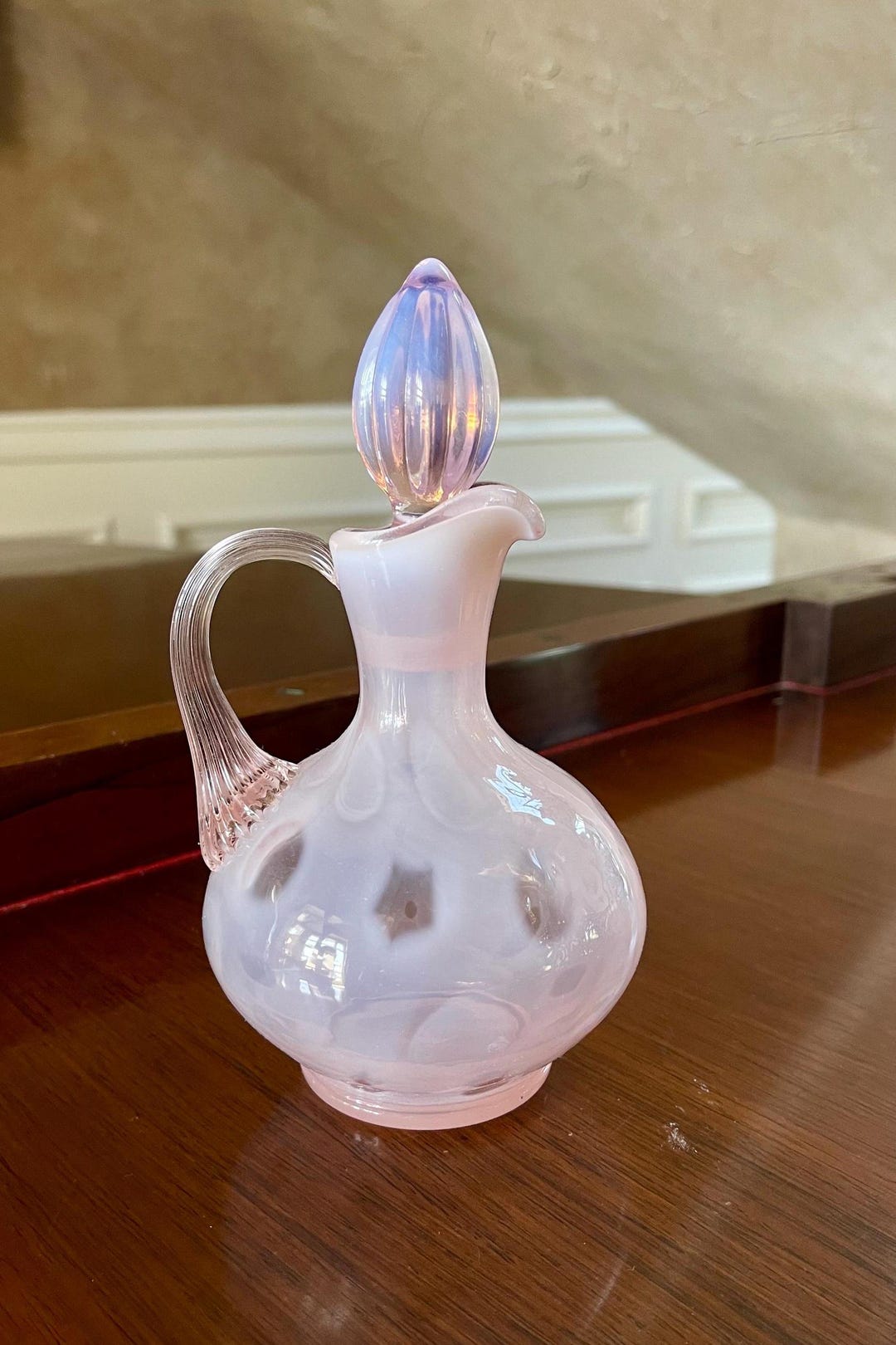 Coin Dot Optic Fenton Glass Pink Opalescent Cruet - Etsy