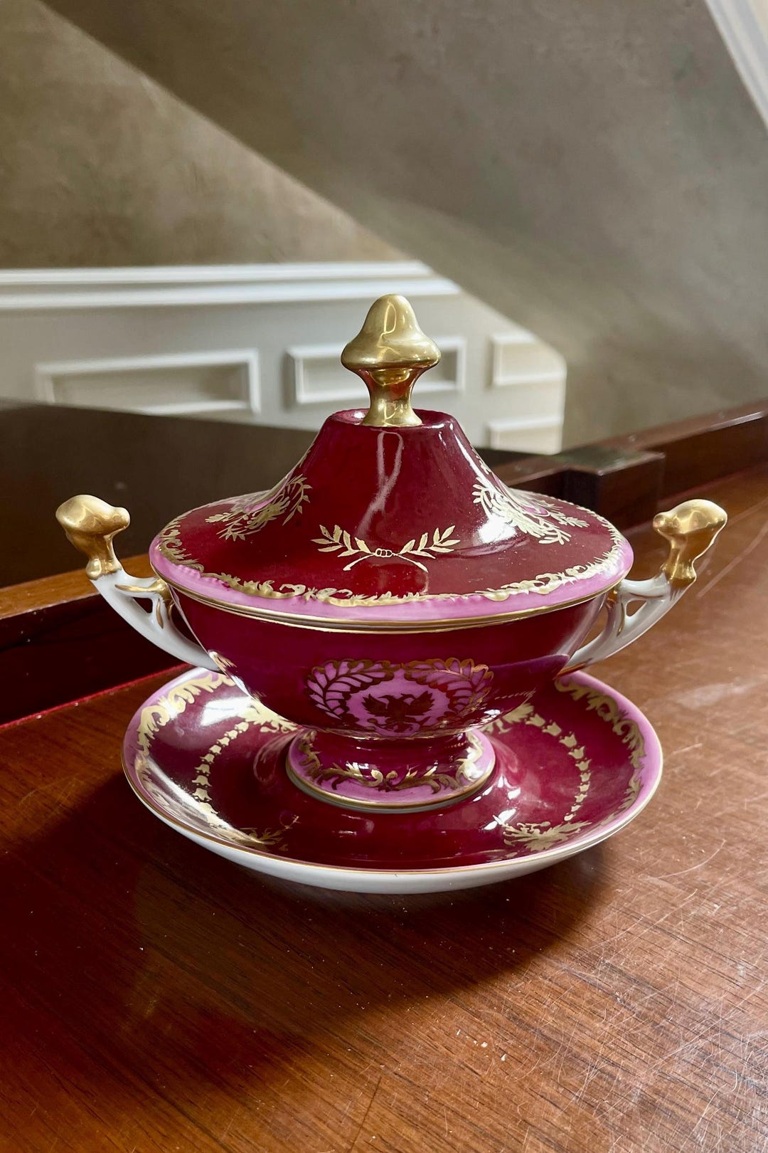 Vintage Royal Vienna Style Porcelain Covered Bowl and Underplate ...