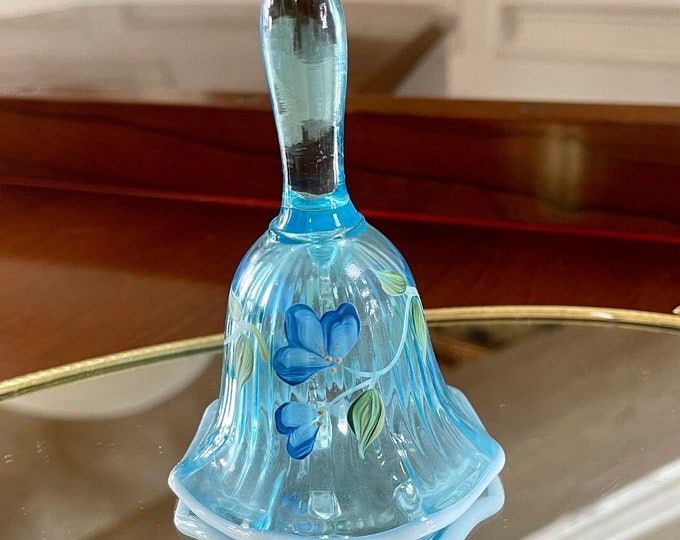 Hand Painted Fenton Glass Mini Hand Bell; Hand Painted Glass Fenton ...