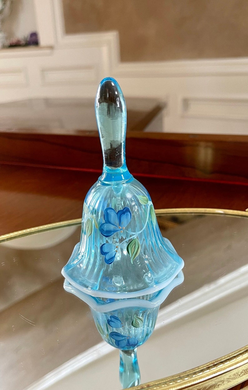 Hand Painted Fenton Glass Mini Hand Bell Hand Painted Glass - Etsy