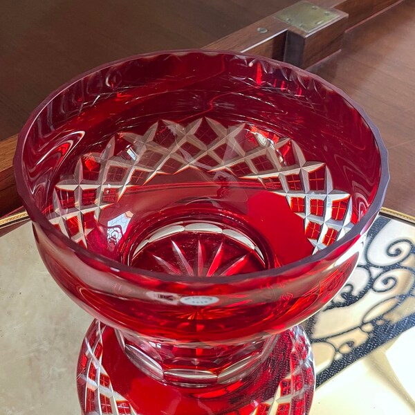 Red Cut Crystal Bowl - Etsy
