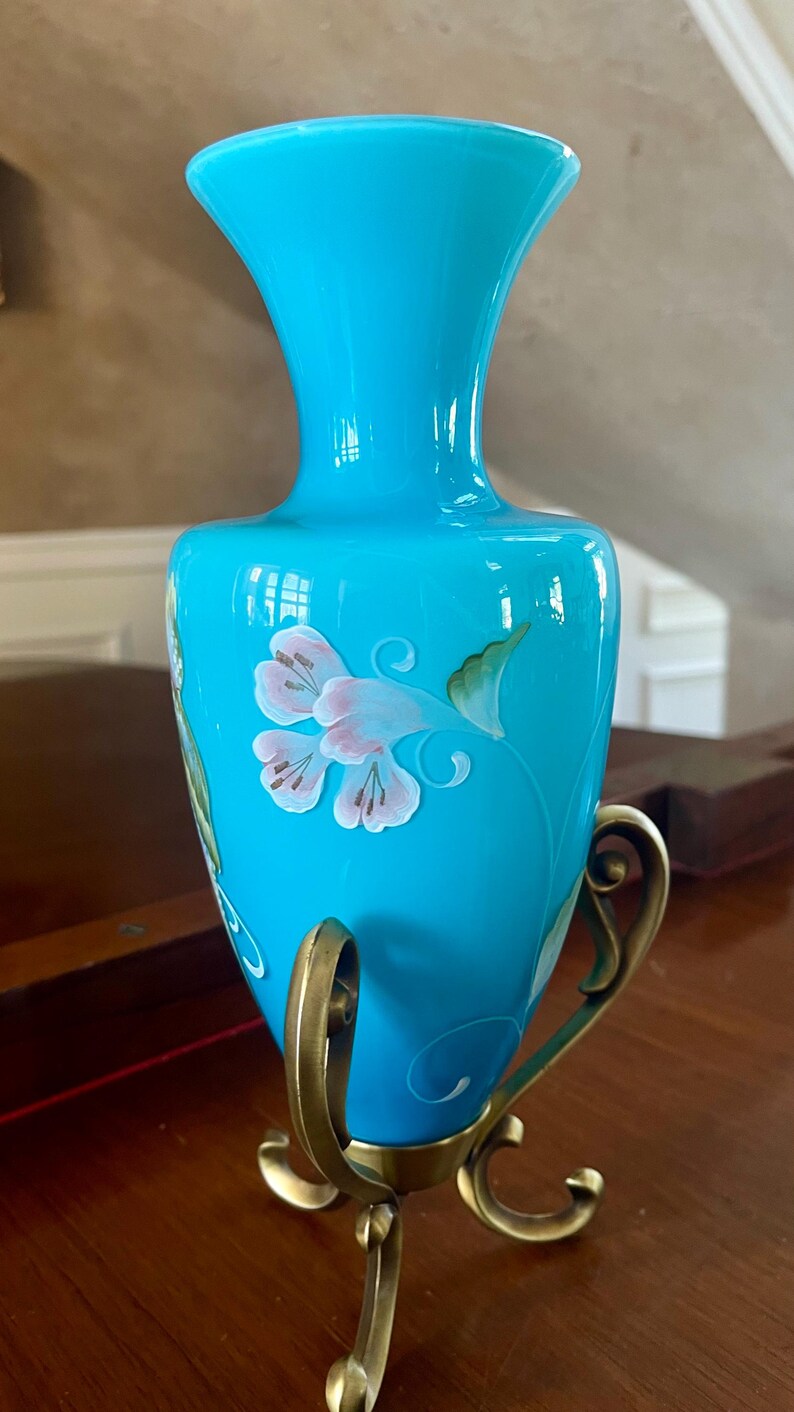 Fenton Glass Landmark Collection Hand Painted 100th Anniversary Vase ...