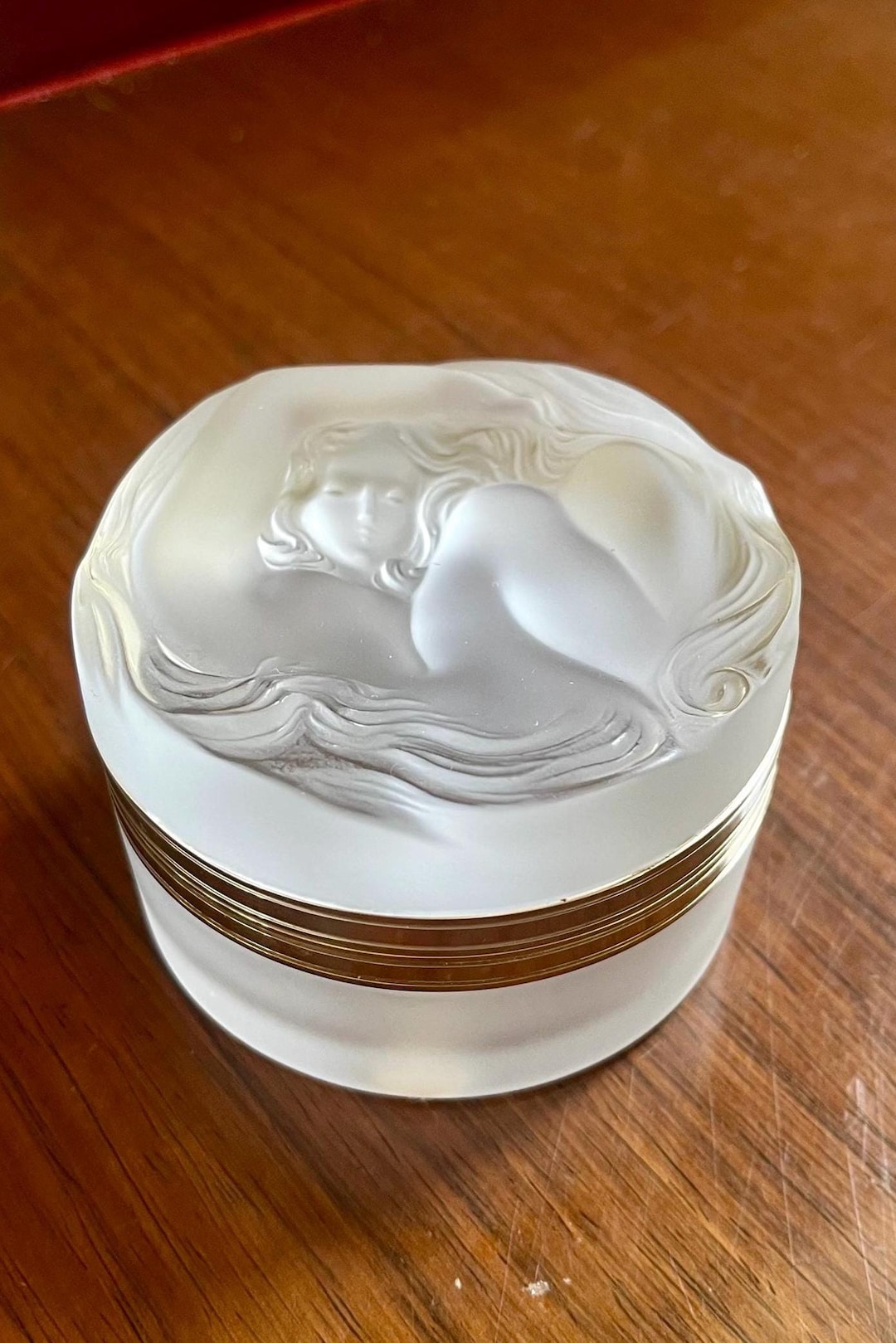 Lalique Crystal Daphne Nymph Hinged Trinket Box Mint Condition - Etsy