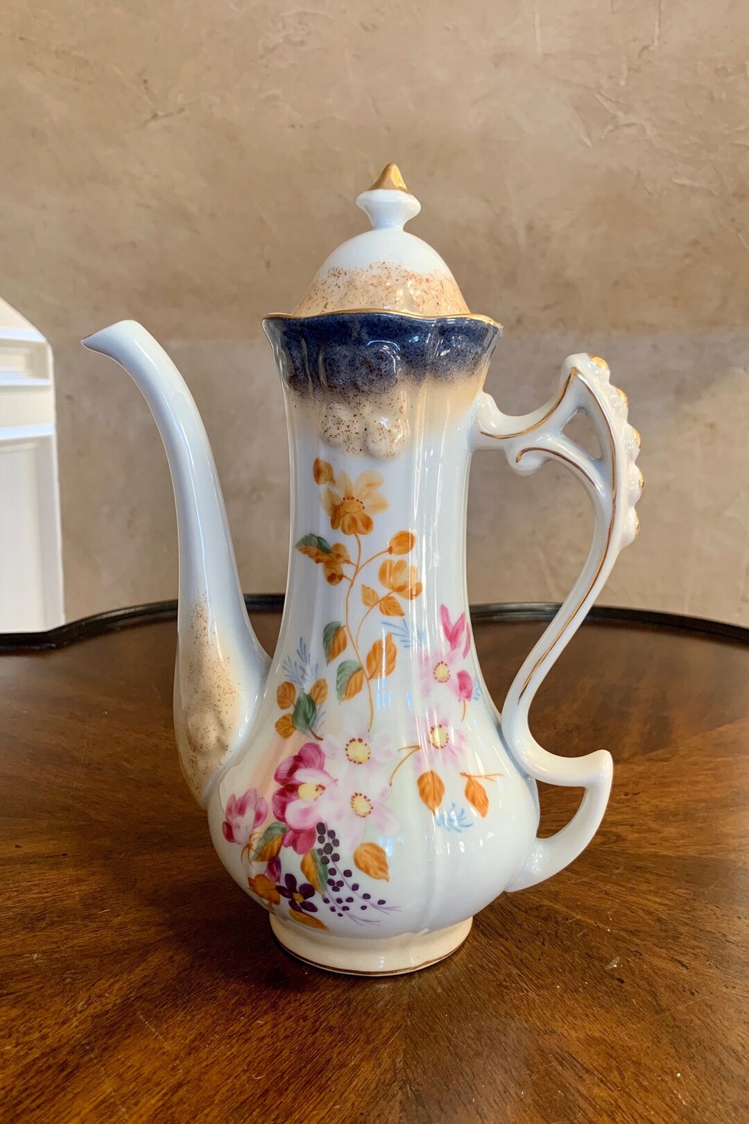 Elegant Porcelain Teapot; Porcelain Coffee Pot; Victorian Style Teapot ...