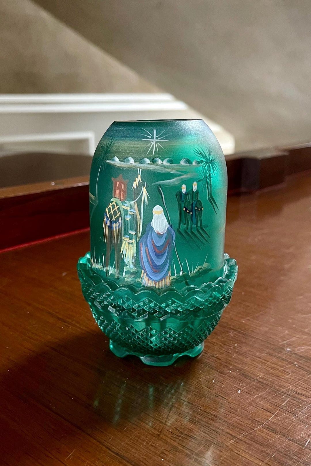 Fenton 2000 Birth of A Savior the Journey Hand Painted Limited Edition ...
