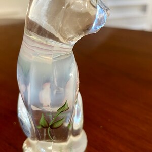 Fenton French Opalescent Glass Tall Hand Painted Cat; Paperweight ...