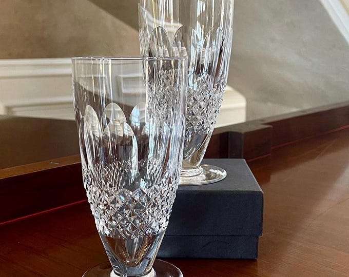 Pair of Waterford Crystal Colleen Footed Iced Tea Glasses 14 Oz ...