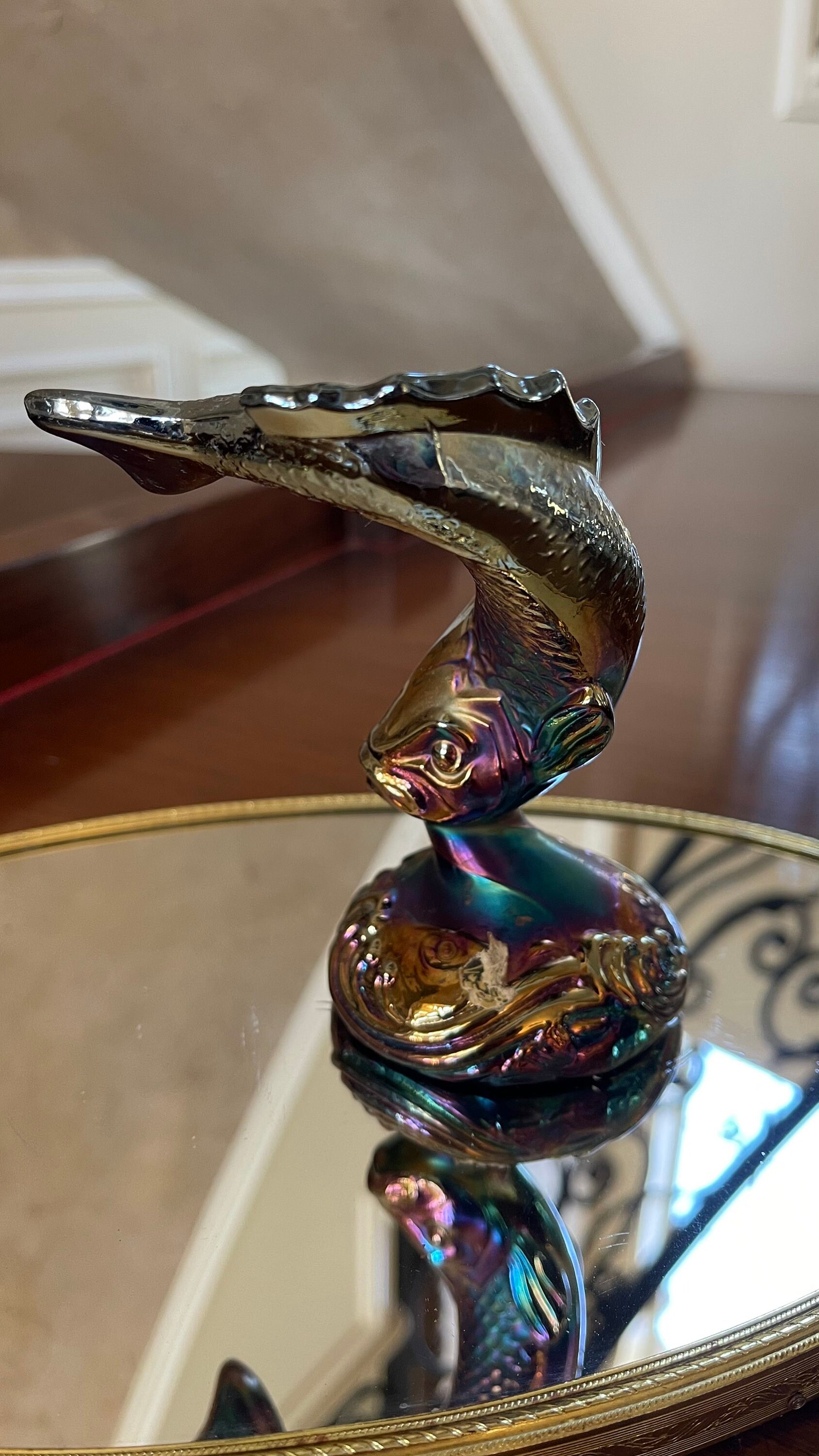 Fenton Carnival Glass KOI Fish Paperweight Vintage Fenton - Etsy