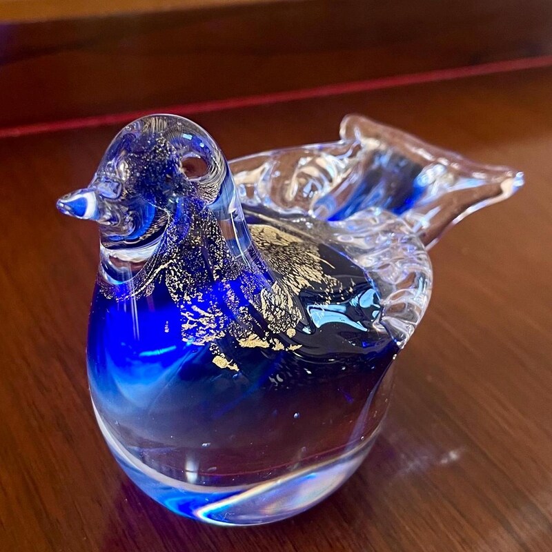 Crystal Blue Bird Figurines - Etsy