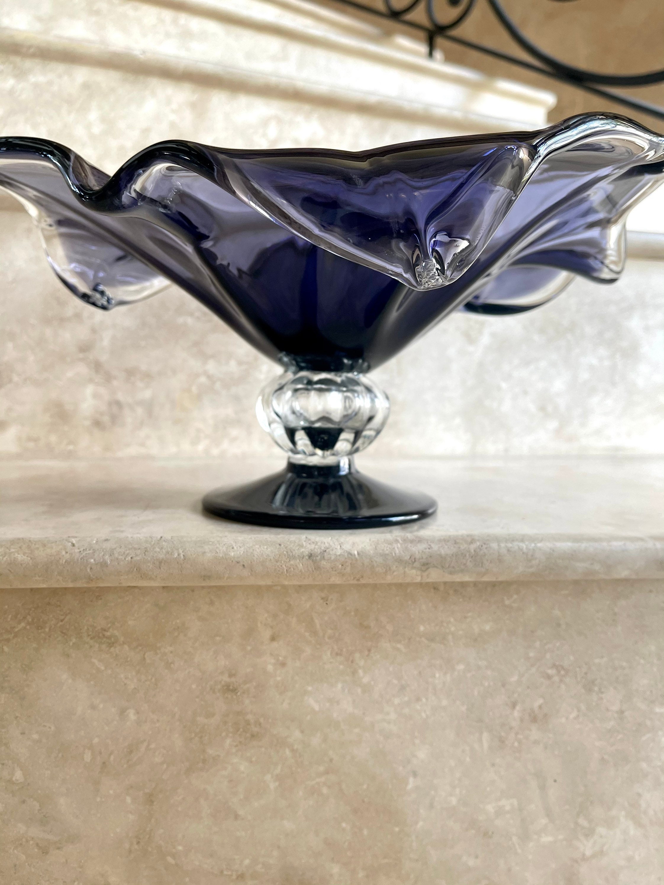 Mid Century Modern Amethyst Art Glass Bowl - Etsy