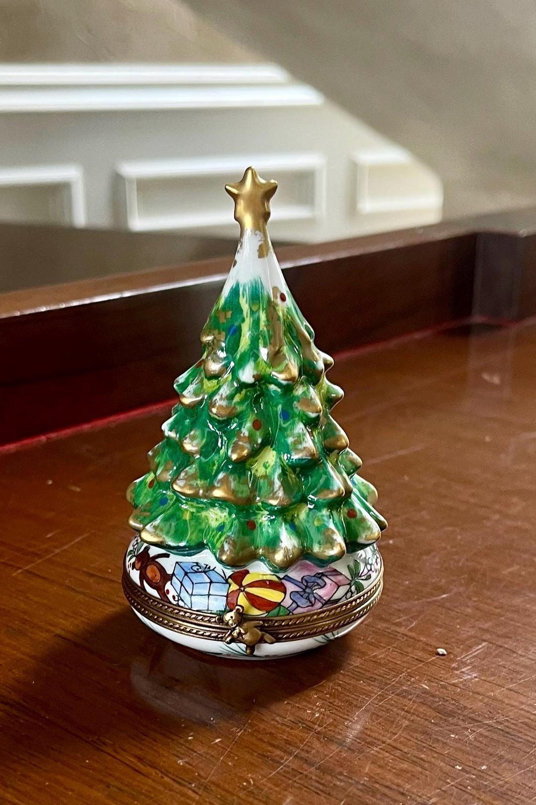 Limoges Christmas Tree Trinket Box; Limoges France Christmas Box ...