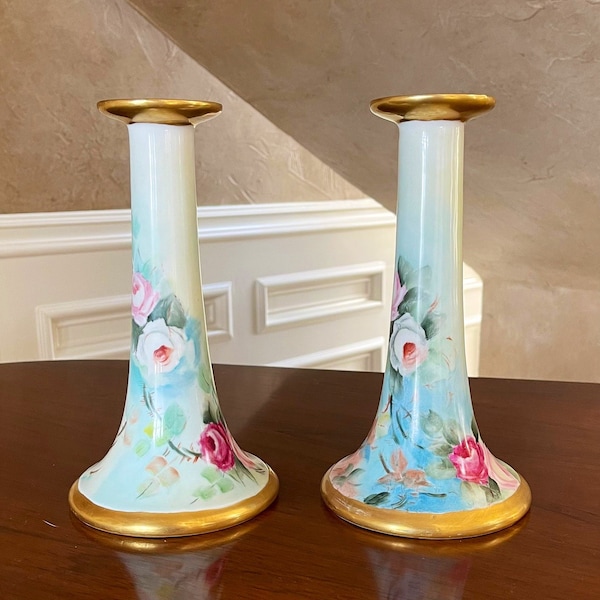 Painted Candlesticks - Etsy