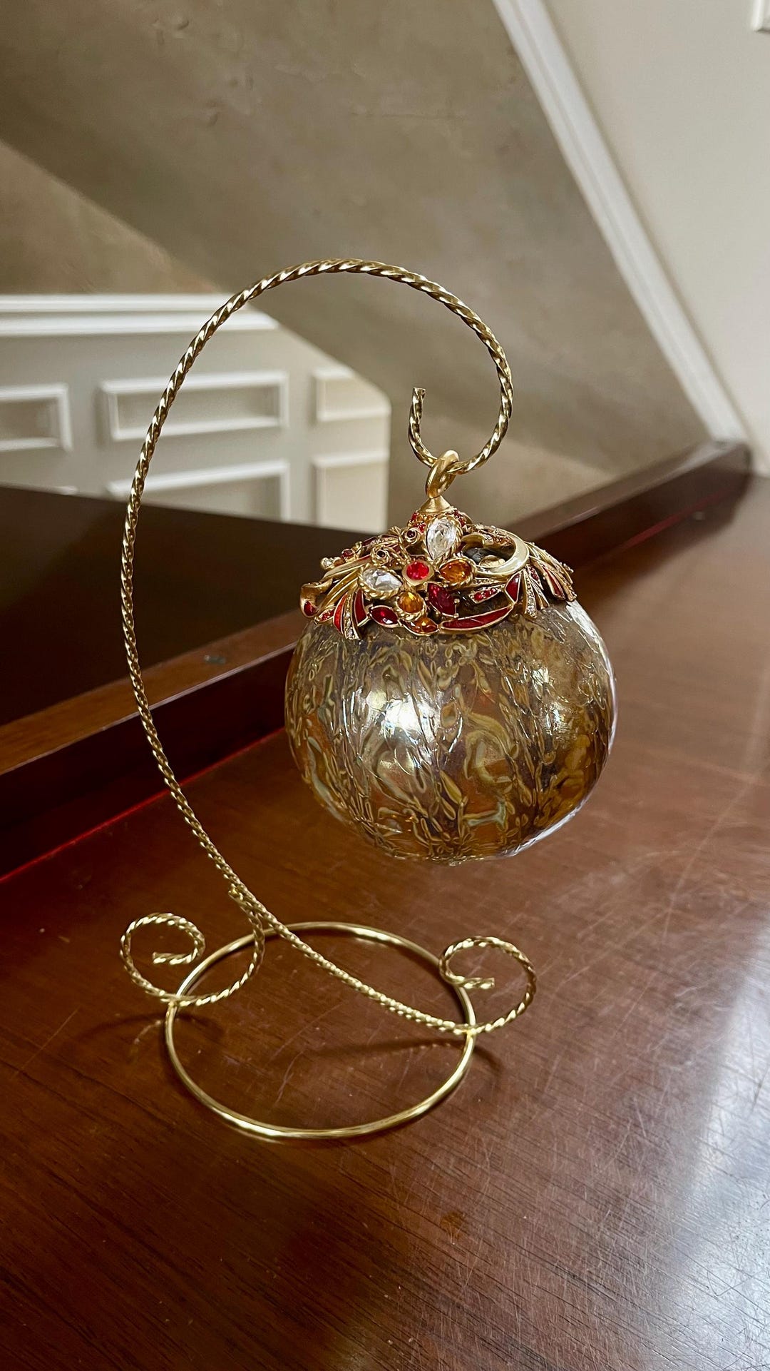 Jay Strongwater Hand Blown Enamel and Swarovski Crystals Butterfly Ball ...