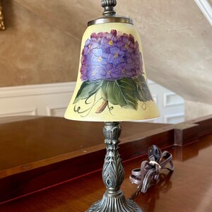 Hand Painted Hydrangeas Lamp With A Metal Bronze Finish Base - Etsy