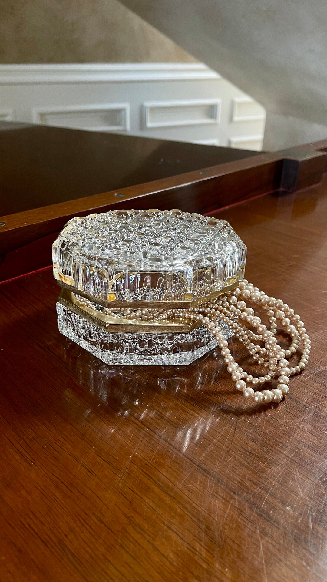 Vintage Hand Cut Lead Crystal Jewelry Box - Etsy