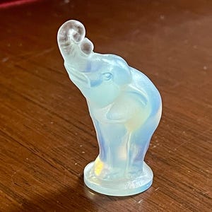 Sabino Art Glass France Opalescent 2 1/4” Elephant Trunk Up - Etsy
