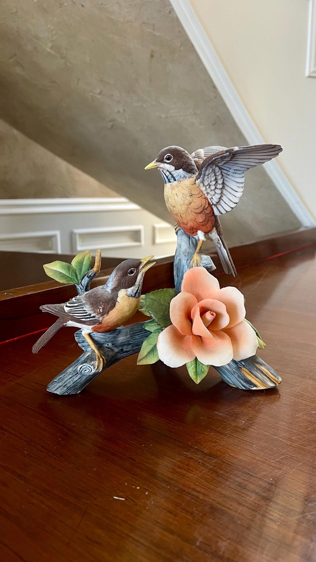 Andrea by Sadek Hand Painted Bisque Robin Bird Figurine #6300 Made in ...