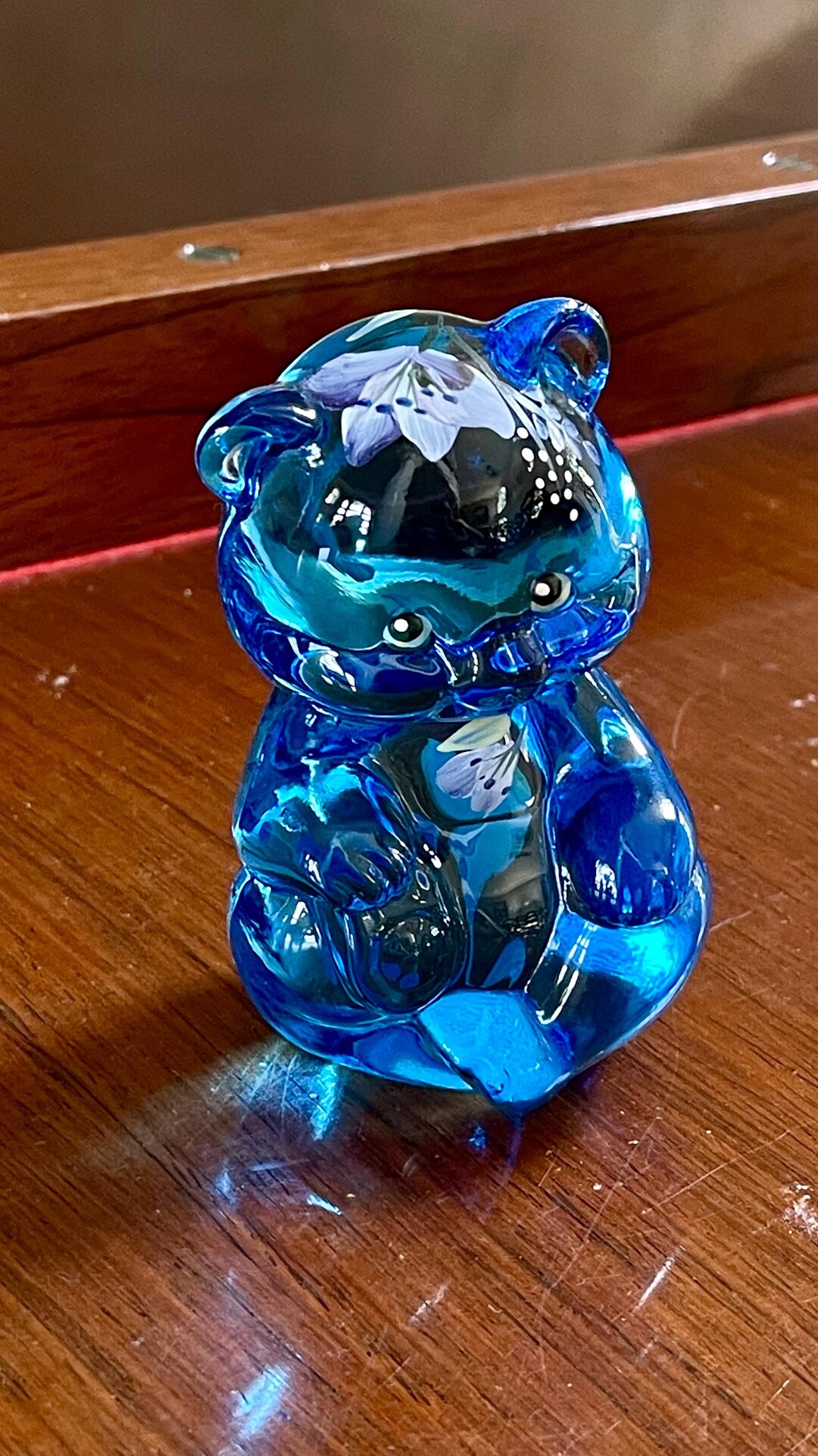Fenton Glass Hand Painted Bear; Paperweight; Vintage Fenton Bear - Etsy