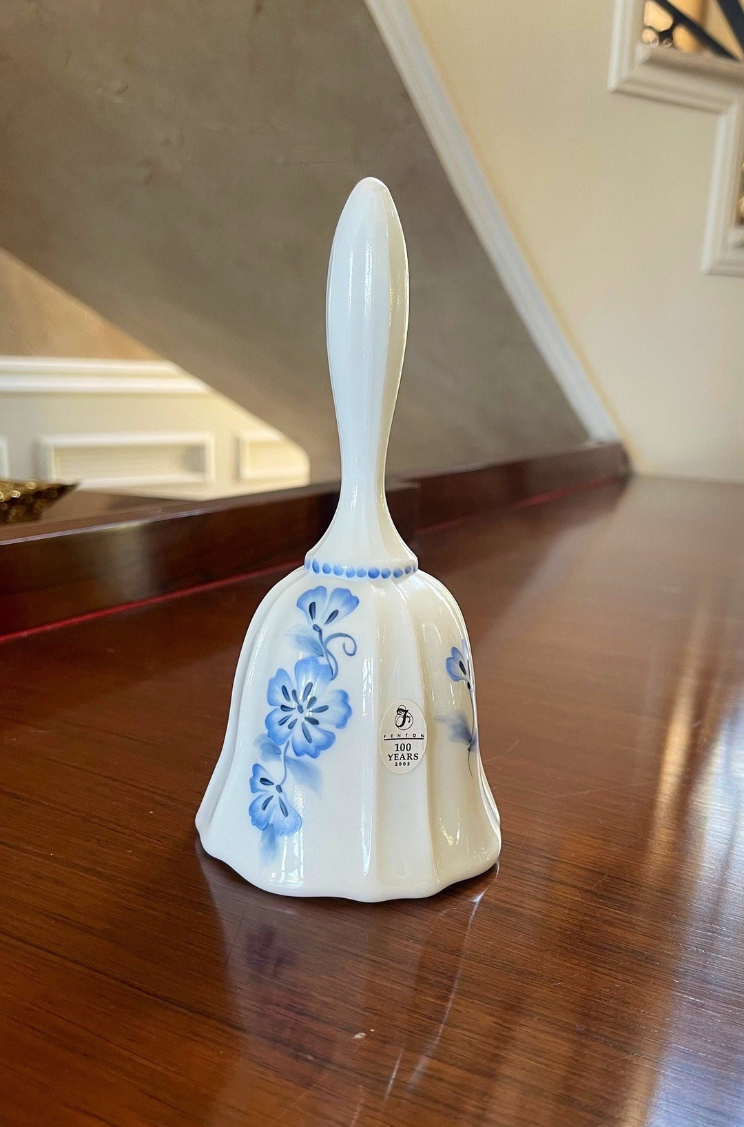 Fenton “aurora” True Blue Bell Hand Painted 2005; Fenton Glass Bell - Etsy