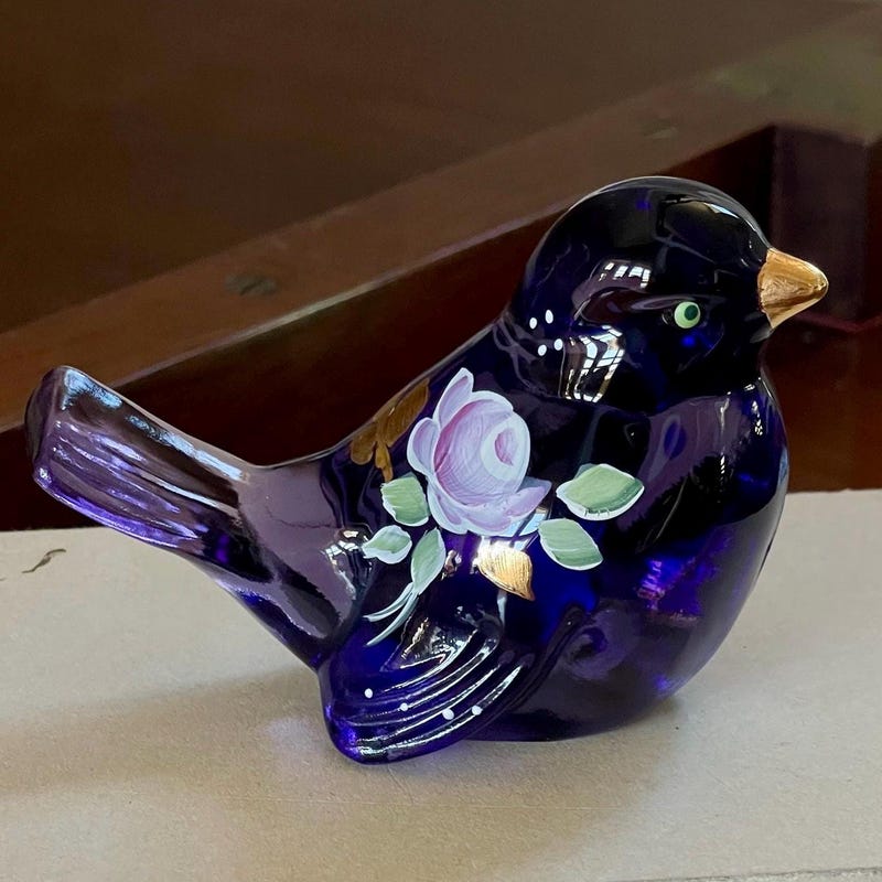 Fenton Glass Bird - Etsy