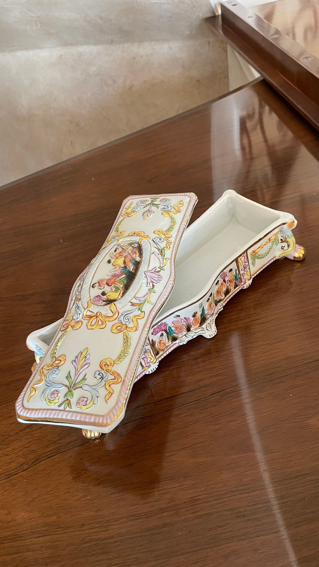 Vintage Large Capodimonte Glove/jewelry Box; Capodimonte Porcelain - Etsy