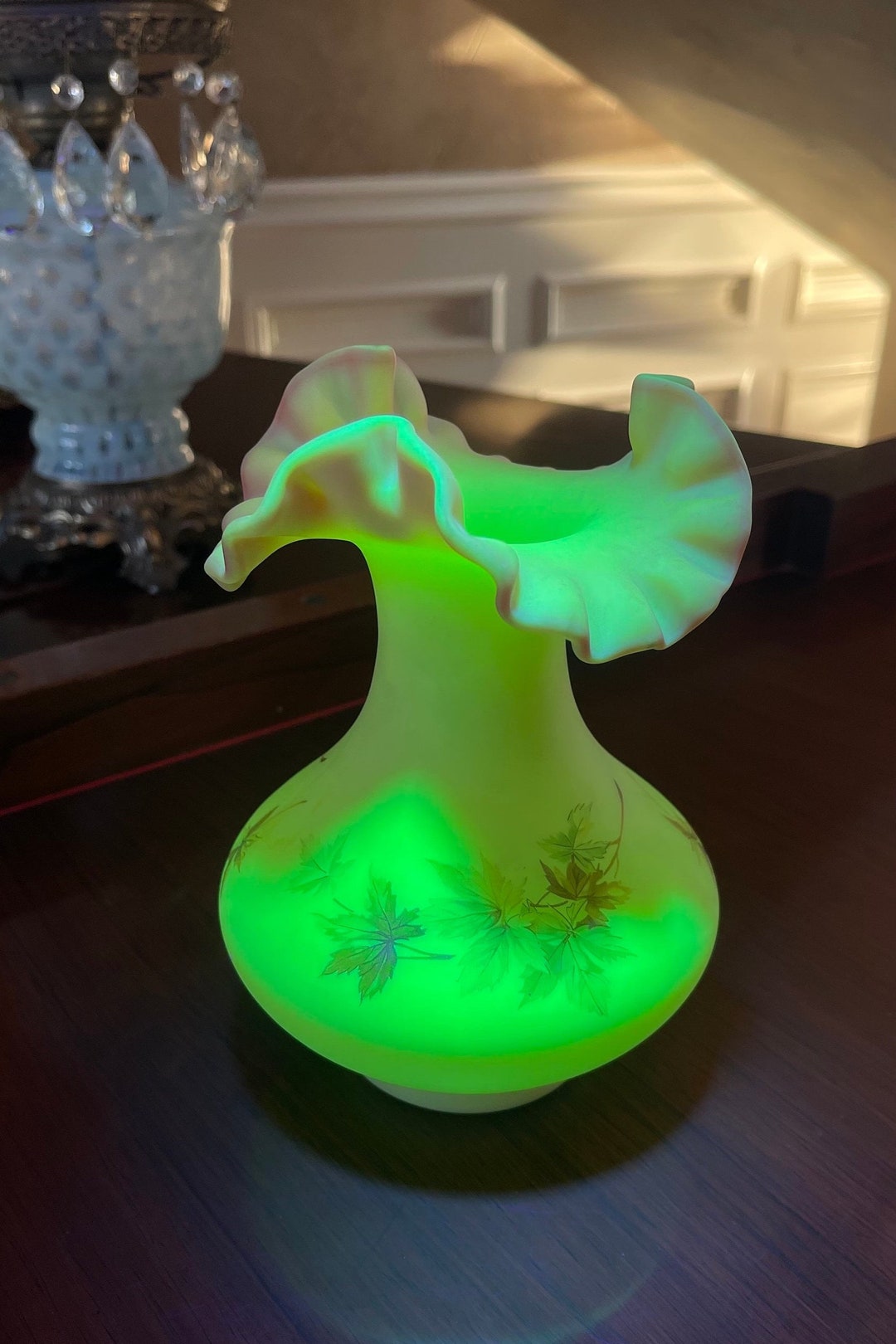 Fenton Burmese Glass 7 1/4” Vase; Vintage Uranium Fenton Glass - Etsy