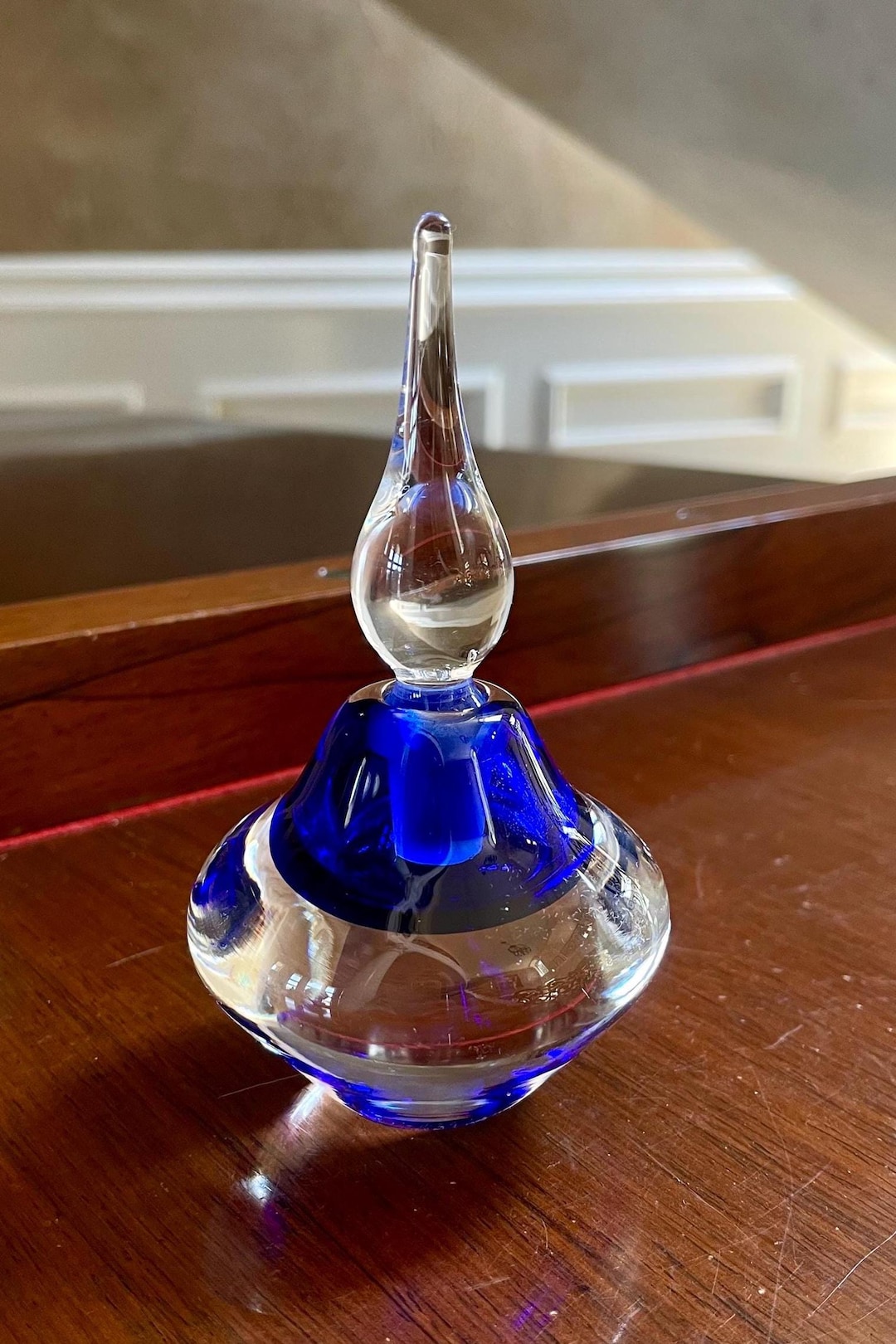 Vandermark Cobalt Blue Art Glass Perfume Bottle; Vintage Art Glass ...