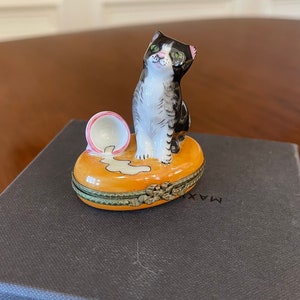 Limoges Porcelain Cat Box Limoges Trinket Box Felix the Cat Collectible ...