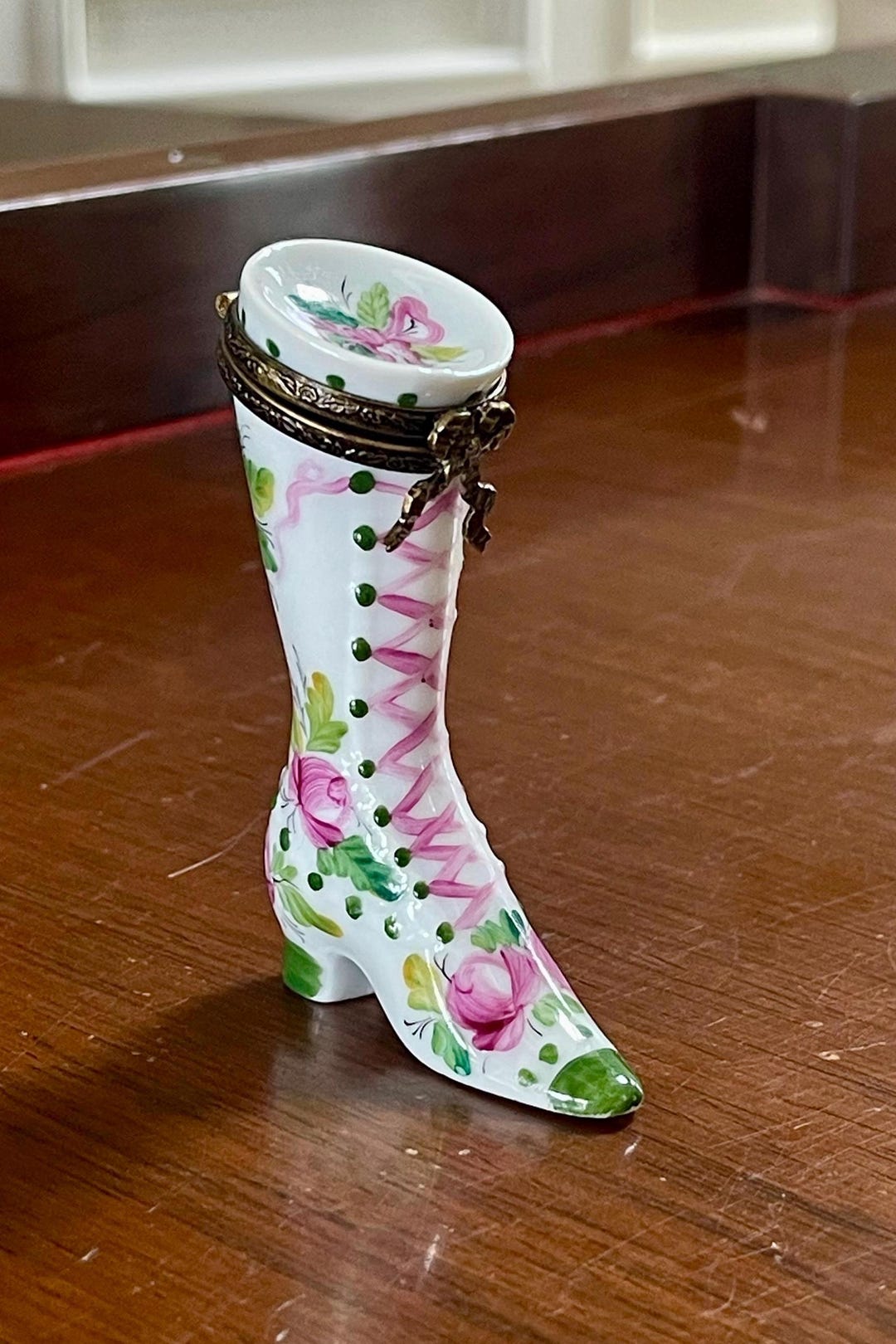 Limoges Porcelain Victorian Ladies Shoe Box; Limoges Trinket Box ...