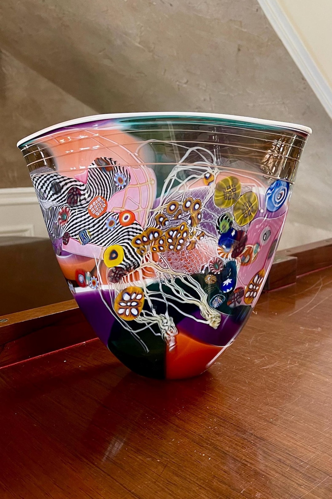 Wes Hunting Art Glass Vase; American Art Glass Vase - Etsy