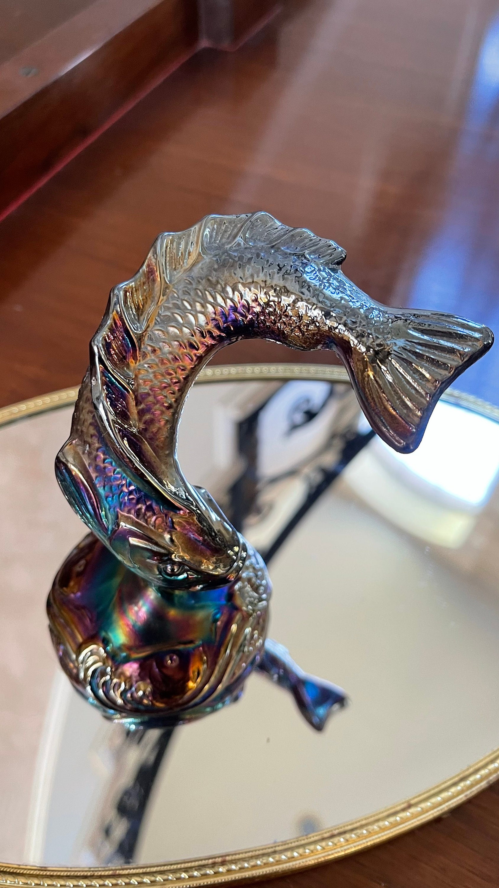 Fenton Carnival Glass KOI Fish Paperweight Vintage Fenton - Etsy