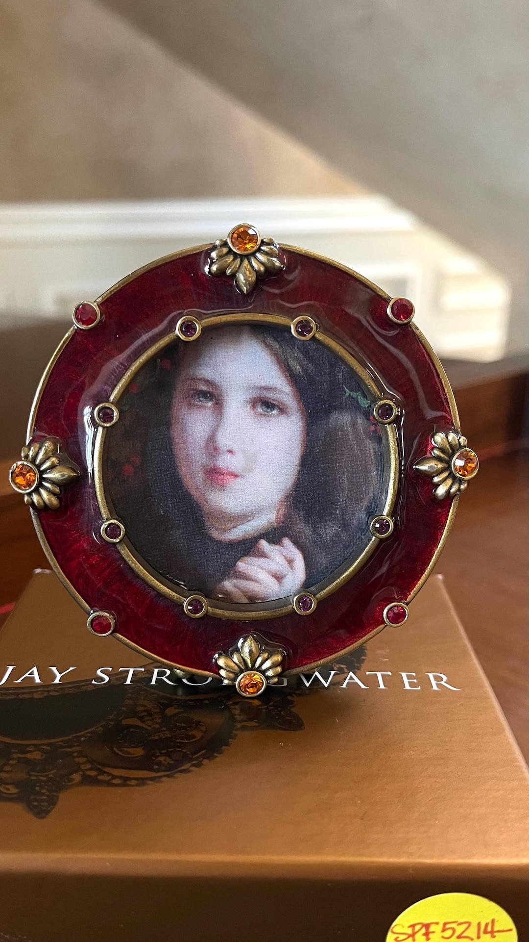 Jay Strongwater Agatha Round Mini Enamel and Swarovski Crystal Picture ...
