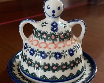Polish Pottery Cheese Lady From Zaklady Ceramiczne Boleslawiec Diameter ...