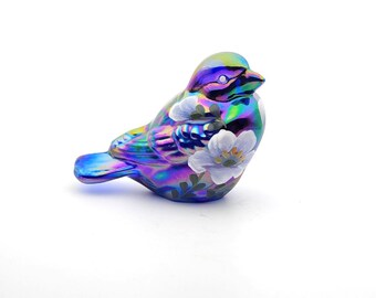 Fenton Glass Blue Bird - Etsy
