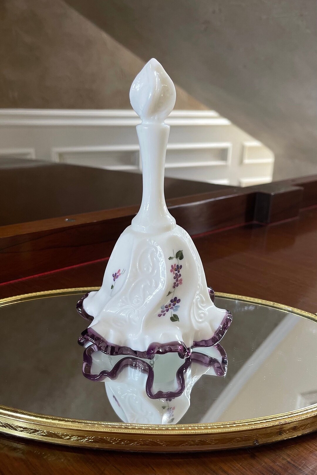 Fenton Plum Crest Hand Painted Glass Bell Fenton Art Glass - Etsy