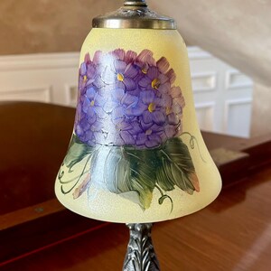 Hand Painted Hydrangeas Lamp With A Metal Bronze Finish Base - Etsy