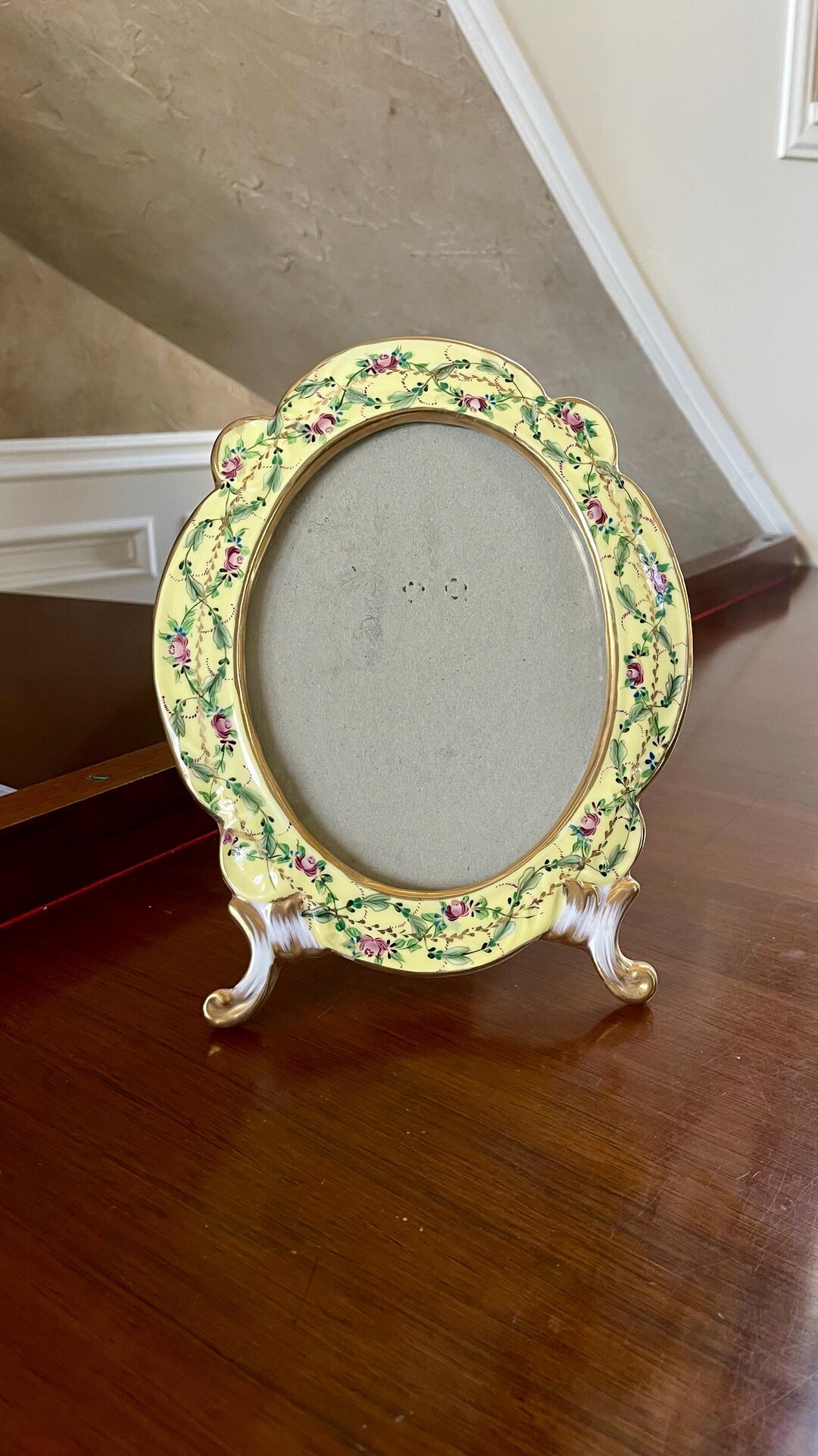 Vintage Oval Hand Painted Porcelain Picture Frame - Etsy