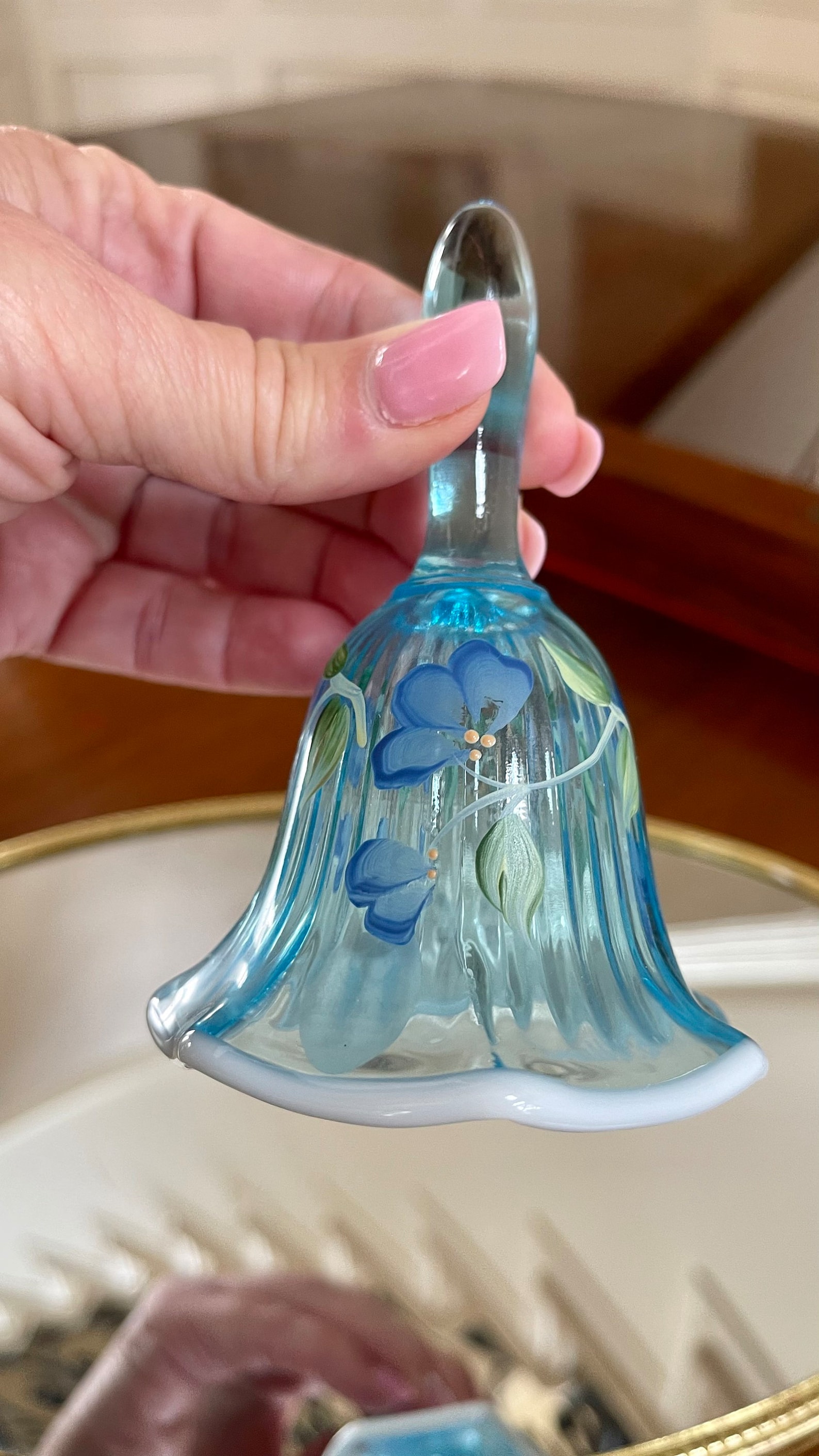 Hand Painted Fenton Glass Mini Hand Bell Hand Painted Glass - Etsy