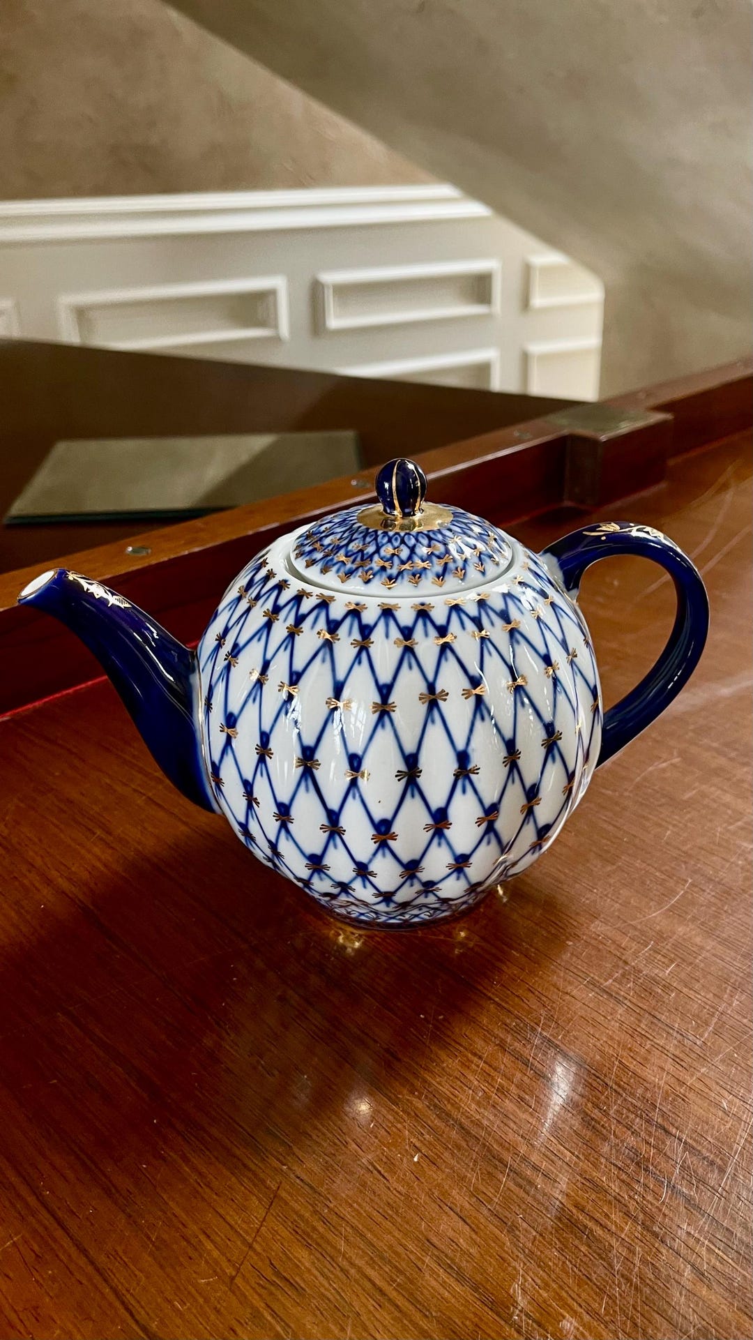 Russian Imperial Lomonosov Porcelain Cobalt Net 3 Cup Teapot - Etsy