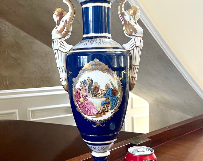 Large Rococo Style Hand Painted Porcelain 18 Vase - Etsy