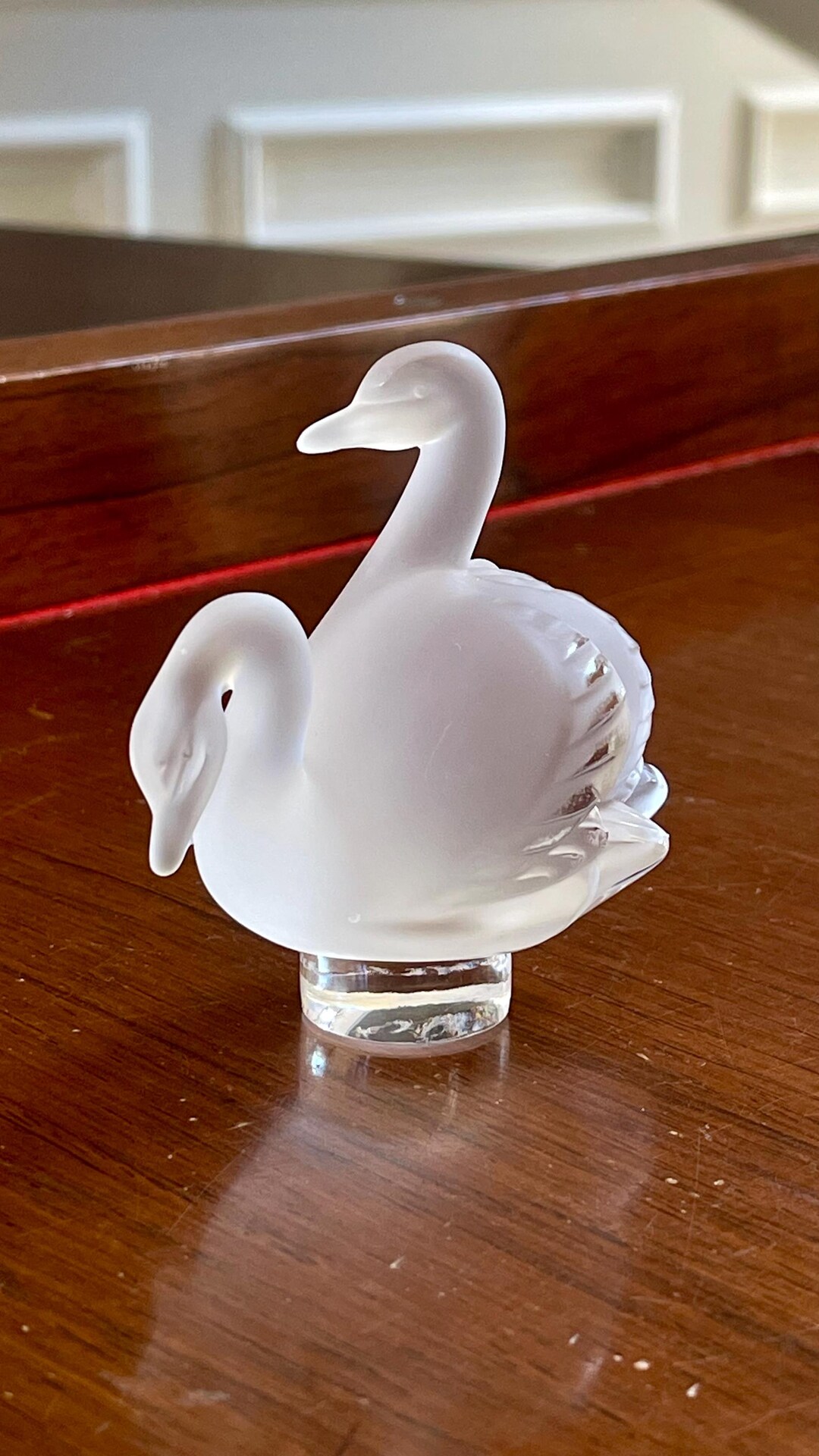 Lalique Crystal Double Swan ; Lalique Bird; French Crystal Swan - Etsy