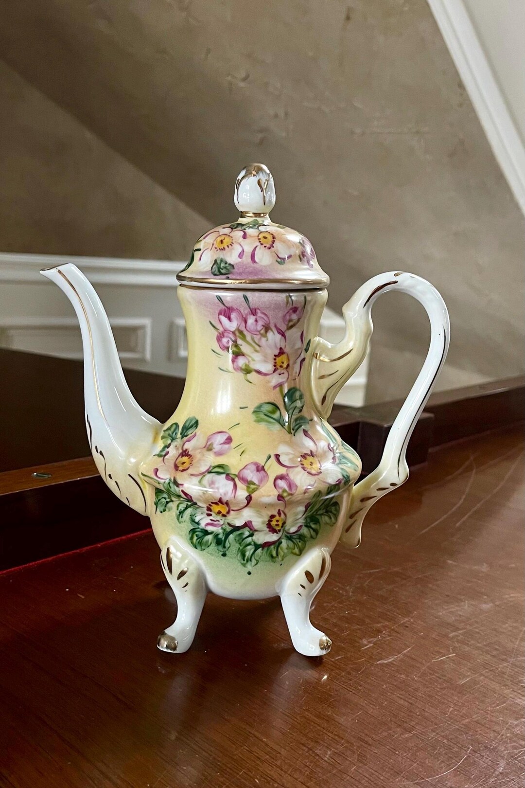 Elegant Porcelain Teapot; Porcelain Coffee Pot; Victorian Style Teapot ...