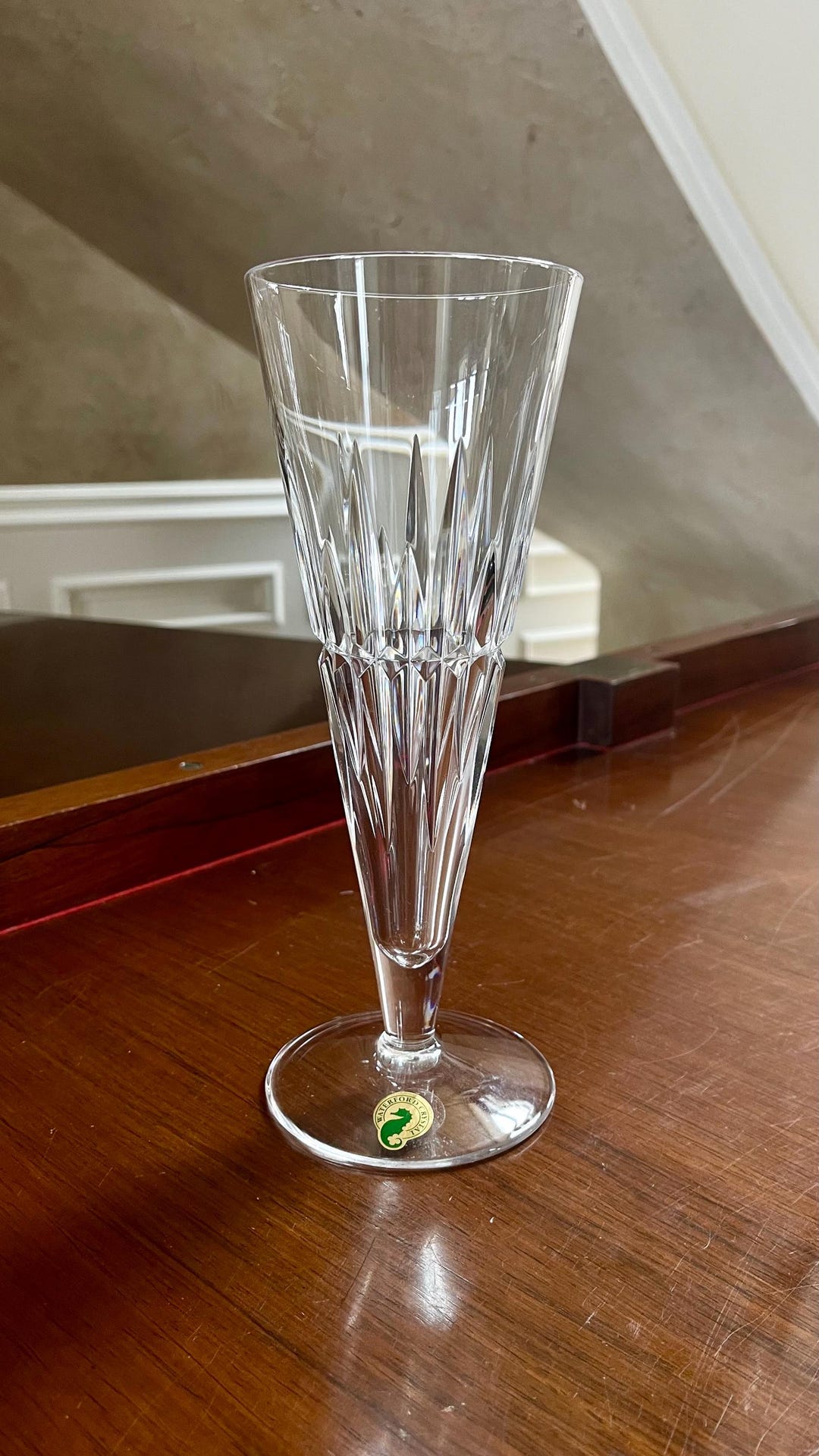 Waterford Crystal 9” Lismore Diamond Flower Stem Vase; Waterford Flower ...