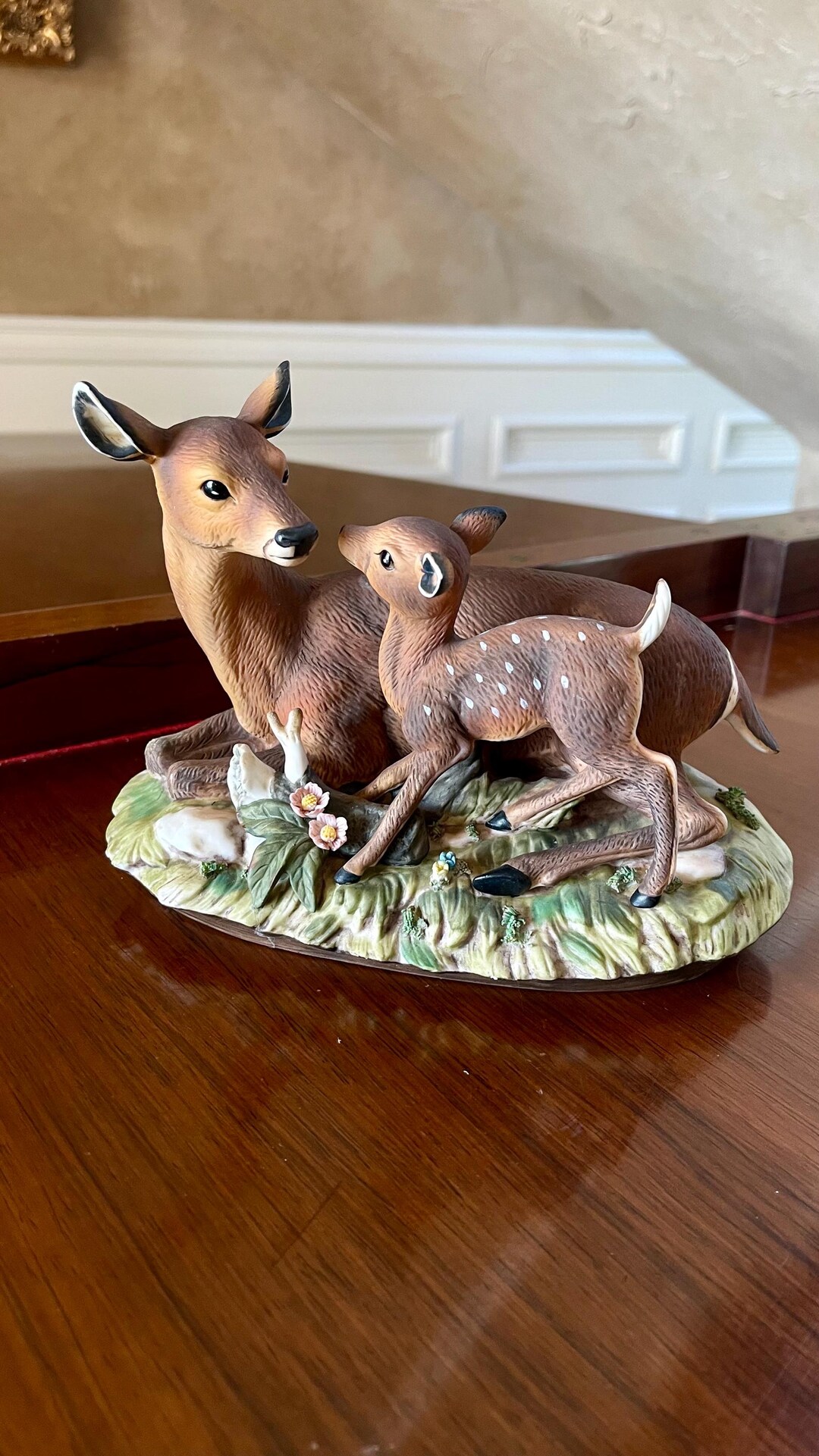 Vintage Homco Masterpiece Collection Mother Deer and Fawn Bisque ...