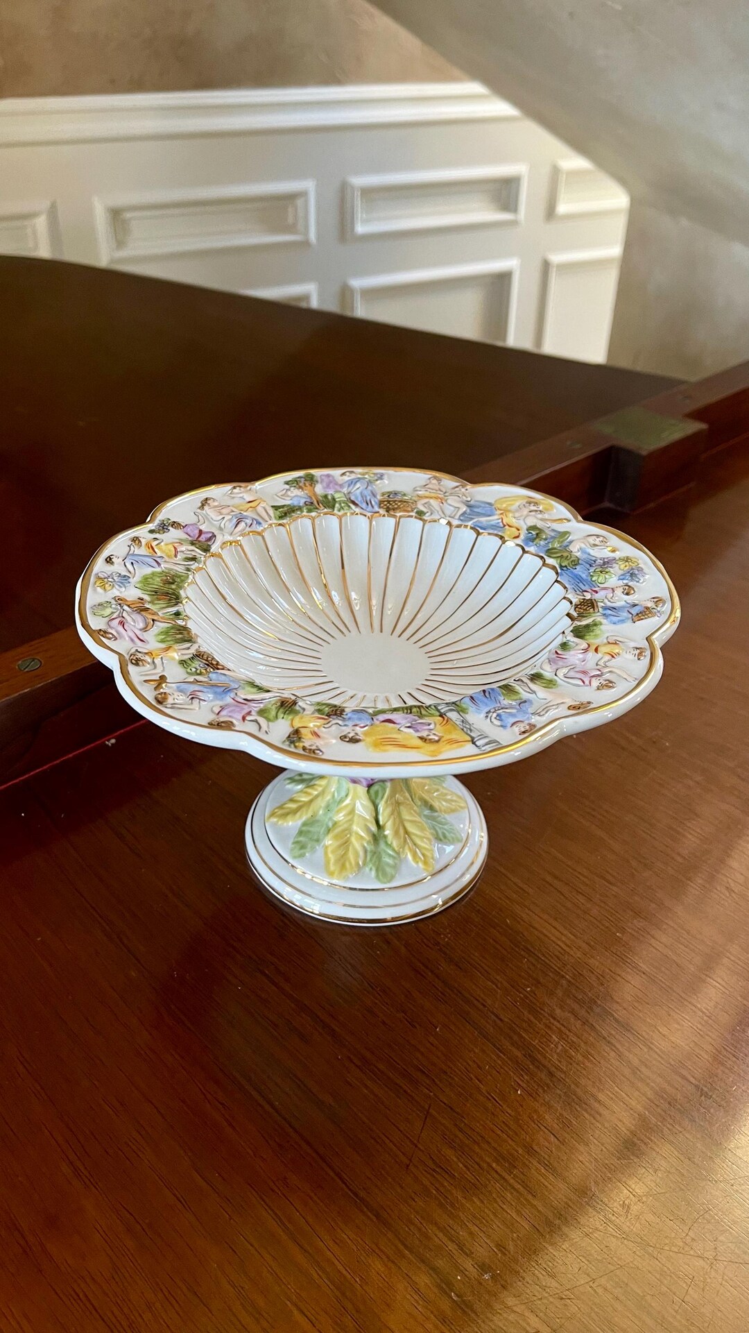Capodimonte Style Compote; Capodimonte Porcelain - Etsy